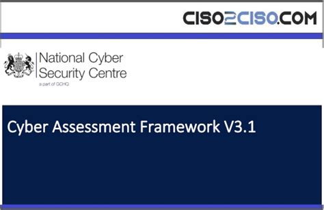 Cyber Assessment Framework V3 1 Ciso2ciso Com And Cyber Security Group