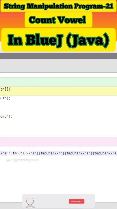 Count Vowels Of String In Bluej L String Manipulation Program 21 Ll