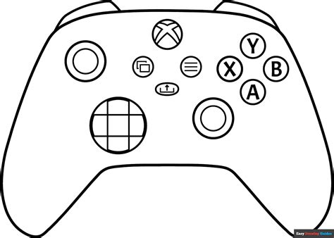 Xbox Controller Coloring Page Easy Drawing Guides