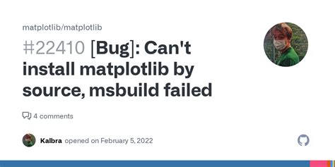 Bug Cant Install Matplotlib By Source Msbuild Failed · Issue