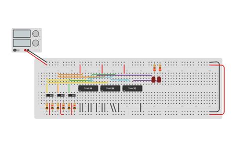 Circuit Design Binary Full Adder Tinkercad