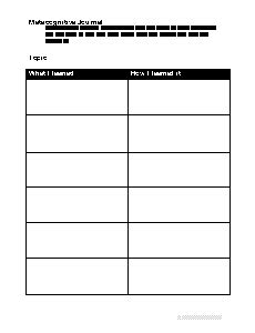 Metacognitive Journal Freeology