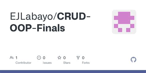 GitHub EJLabayo CRUD OOP Finals
