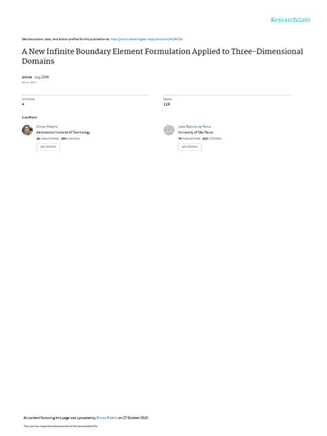 A New Infinite Boundary Element Formulation Applie Pdf Finite Element Method Boundary