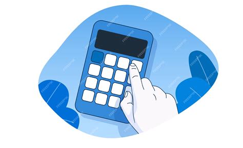 Premium Vector Hand Makes Calculations Using Calculator Simple