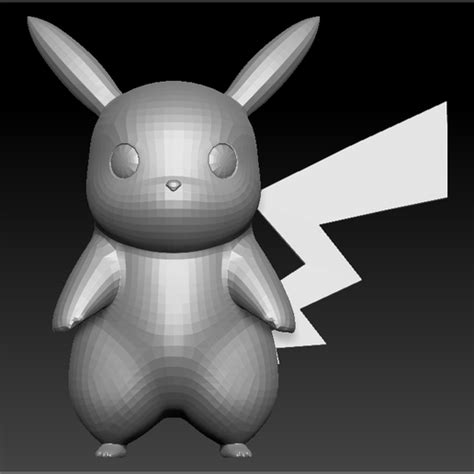 Obj File Pikachu Pokémon Low Poly 🐉 ・3d Printer Model To Download・cults