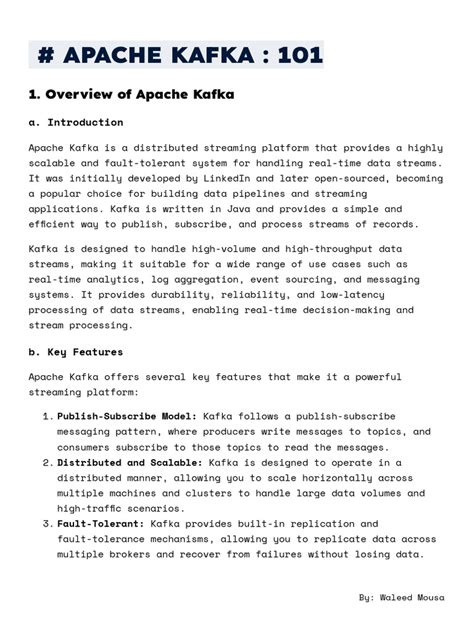 apache kafka 101 pdf data management computing