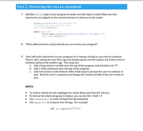 Solved Part Practicing The While Statement Add This Chegg