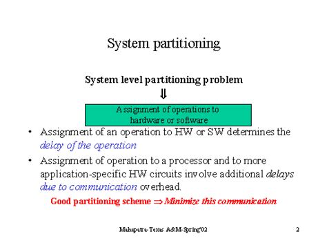 System Partitioning