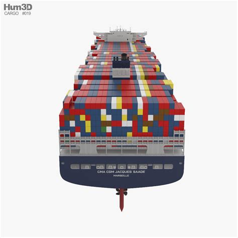 Jacques Saade Class Container Ship 3d Model Download Cargo Ship On