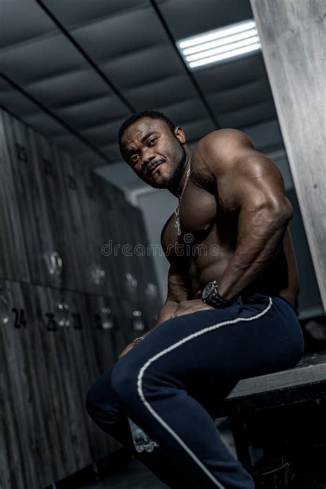 Athletic Strong Bodybuilder With Nsked Torso Naked Handsome Man With Muscles Stock Photo
