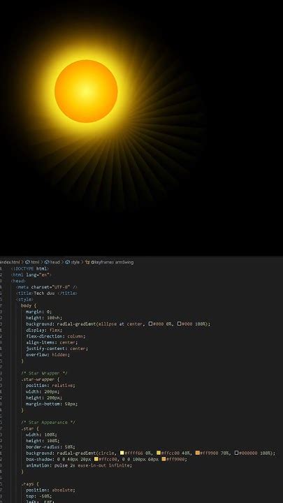 Sun And Man Using Html Css Javascript Shortvideo Coding English