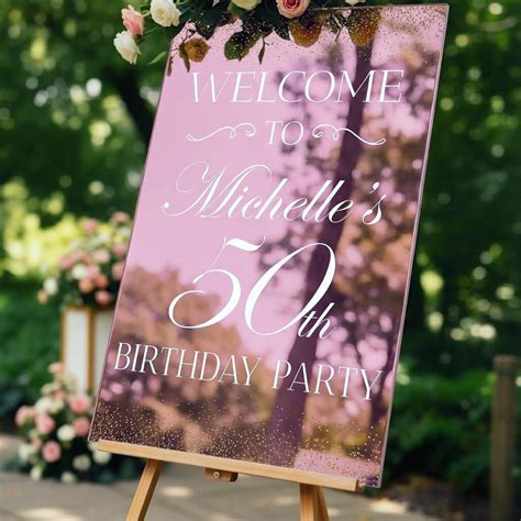 50th Birthday Sign 50th Birthday Decorations Personalized Welcome