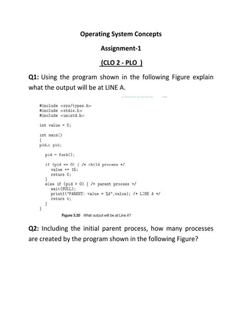 Operating System Concepts Assignment 1 Clo 2 Plo Q1 Pdf