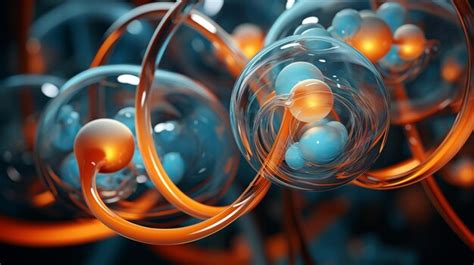 Abstract Depiction Of Molecular Structure Glowing Spheres And