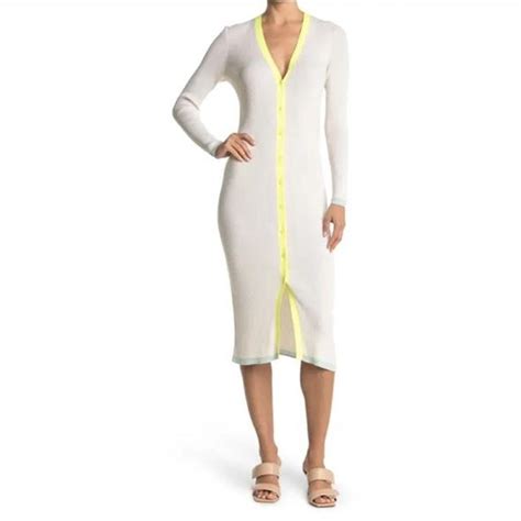 alice and olivia aria long neon trim cardigan nwt sz depop