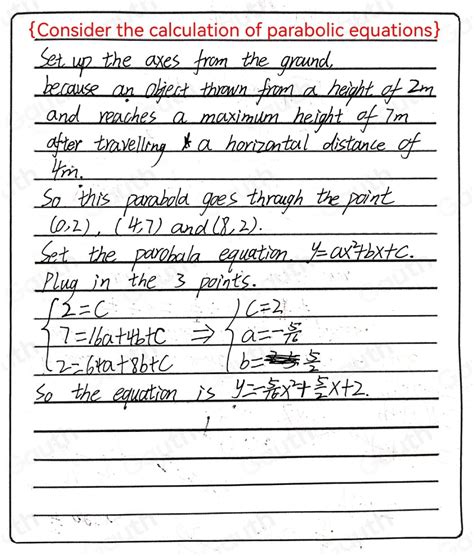 Solved An Object Thrown From A Height Of M Above The Ground Follows A Parabolic Path Until