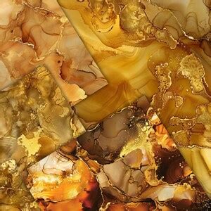 Golden Bronze Alcohol Ink Seamless Patterns Alcohol Ink Digital Paper