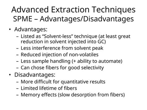 Advanced Extraction Techniques Solid Phase Micro Extraction Ppt