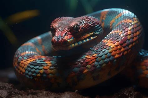 Premium Ai Image Close Up Of A Python Generative Ai
