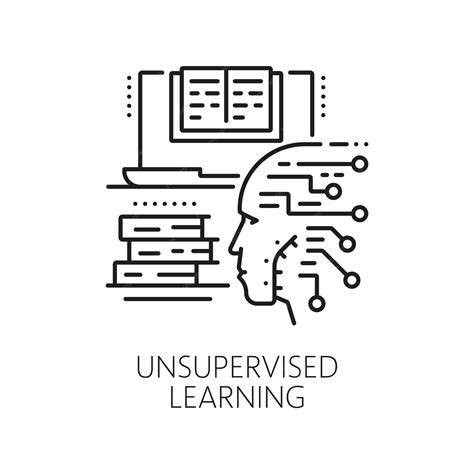 Premium Vector Machine Unsupervised Learning Thin Line Icon