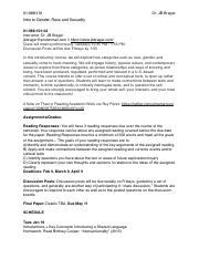 Intro To WGS Syllabus Spring Pdf Dr JB Brager Intro To Gender Race And