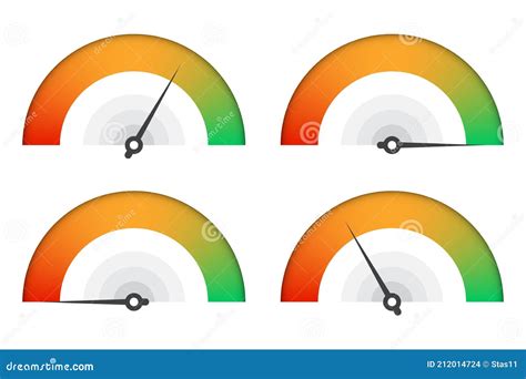 Set Of Customer Satisfaction Meter Speedometer Scale Collection Stock Vector Illustration Of