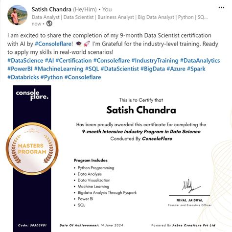 Console Flare On Linkedin Data Growth Career Datascience
