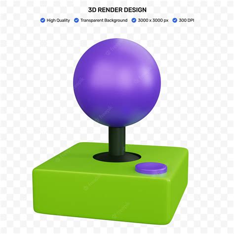 premium psd 3d rendering joystick game arcade isolated