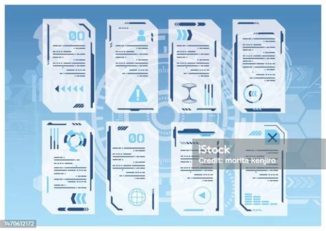 미래 지향적 인 인터페이스 텔롭 디자인 조종석 모니터 제어 판타지 그래프에 대한 스톡 벡터 아트 및 기타 이미지 그래프 그래픽 사용자 인터페이스 디자인 Istock