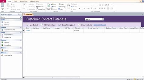 Microsoft Access Customer Database Template Shooters Journal
