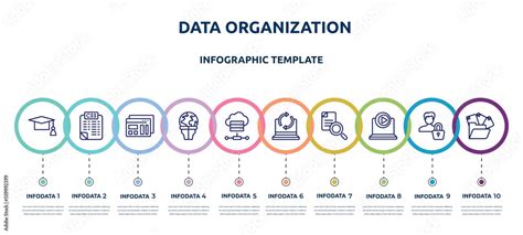 Data Organization Concept Infographic Design Template Included