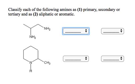 Solved Classify each of the following amines as (1) primary, | Chegg.com