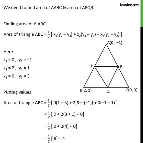 ex 7 3 3 find area of triangle formed by mid points area of trian