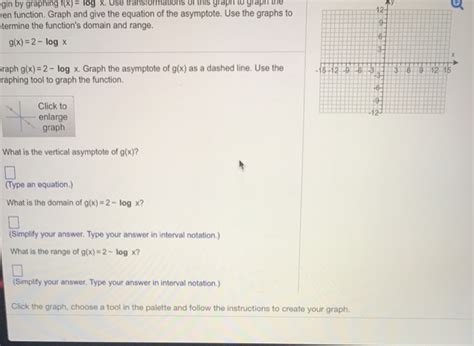 Solved Begin By Graphing Fx Log X Use Transformations Of