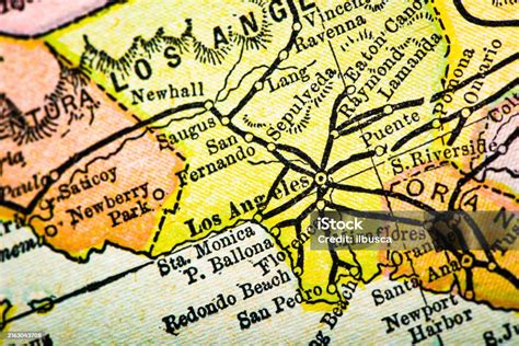 Antique Map Of Los Angeles California Stock Illustration Download
