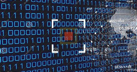 Image Of Globe And Binary Code On Black Background Stock Image Image