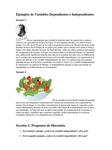 Practica De Variables Indepemdiente Dependiente Pdf Variables Dependientes E Independientes