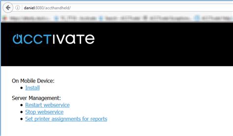 using acctivate mobile on the non default iis instance
