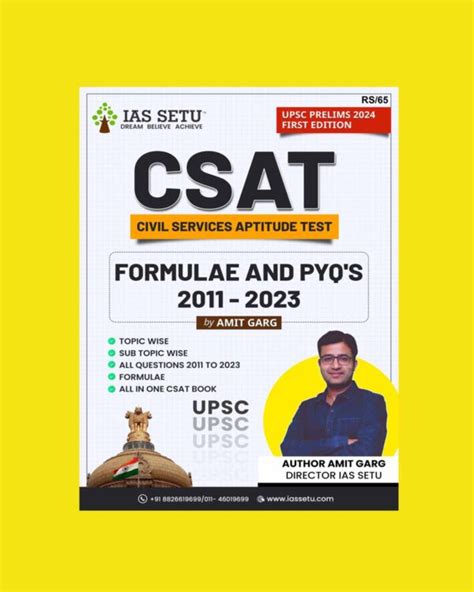 IAS SETU CSAT FORMULAE AND PYQ 2011 2023 BOOKLET BY AMIT SIR ENGLISH BLACK AND WHITE