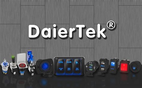 DaierTek Round Rocker Switch Shell 12V Lighted 3 Pin With Blue LED 12 Volt DC Rocker Toggle