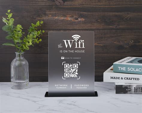 Qr Code Wifi Acrylic Password Sign Table Sign For Home Sign For Small Business Scan For Wifi