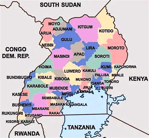Mapa de Uganda datos interesantes e información sobre el país