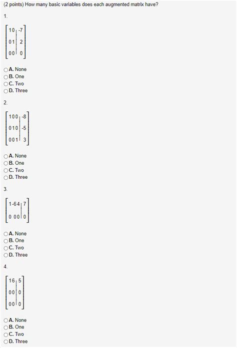 solved 2 points how many basic variables does each
