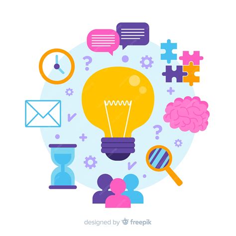 방문 페이지에 대한 브레인 스토밍 개념 무료 벡터