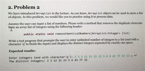 Solved We Have Introduced ArrayList In The Lecture As You Chegg Com