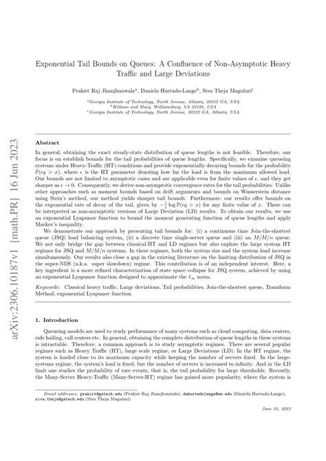 Pdf Exponential Tail Bounds On Queues A Confluence Of Non Asymptotic