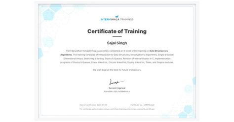 sajal singh on linkedin successfully completed the data structures