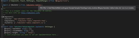 The Example Tabulator For Angular Does Not Work Unrecognized Type