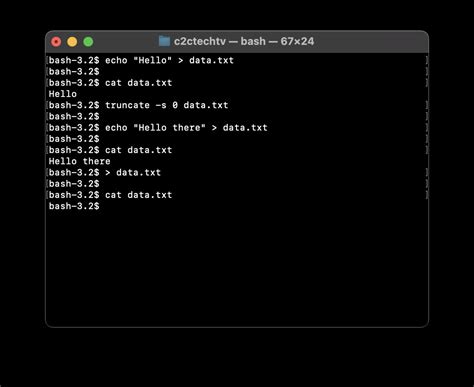 Bash Command To Empty A File In Terminal Code2care